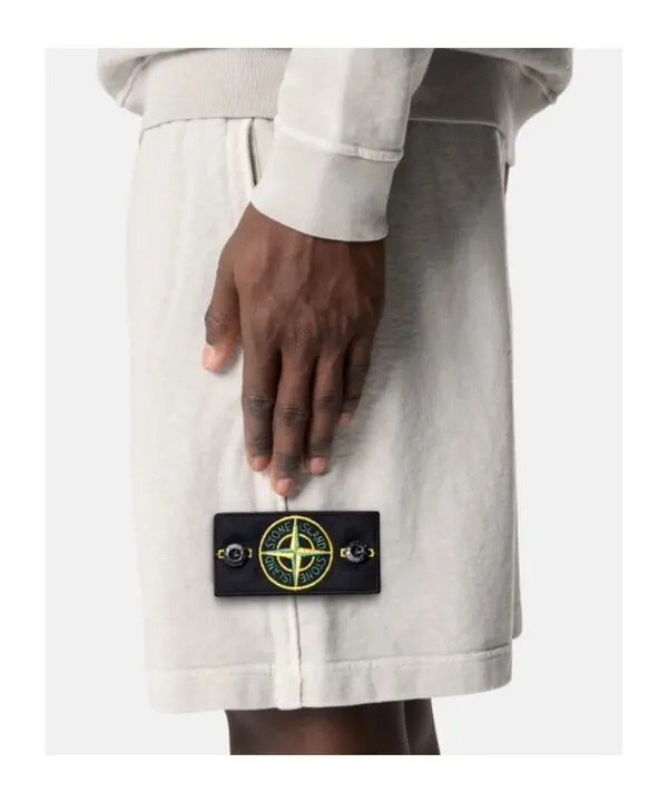 Stone Island Logo Patch Wide Leg Shorts - White