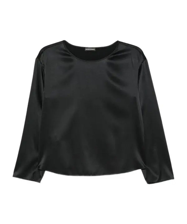 Emporio Armani Satin Three-quarter Sleeve Top