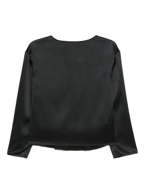 Emporio Armani Satin Three-quarter Sleeve Top