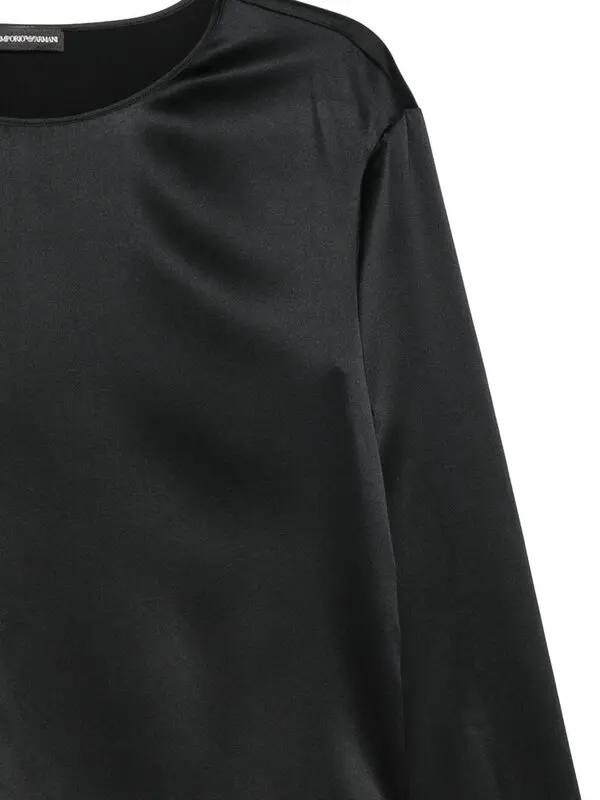 Emporio Armani Satin Three-quarter Sleeve Top