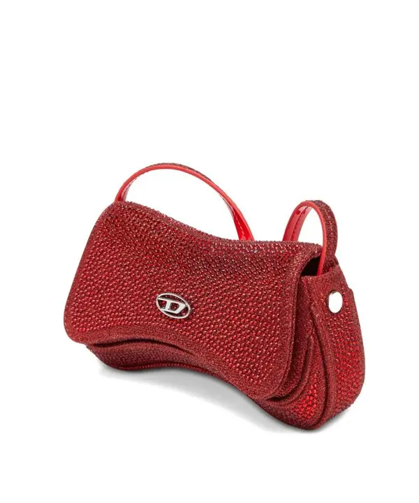 DIESEL® Play-mini Crossbody Bag Embellished Lurex - Red