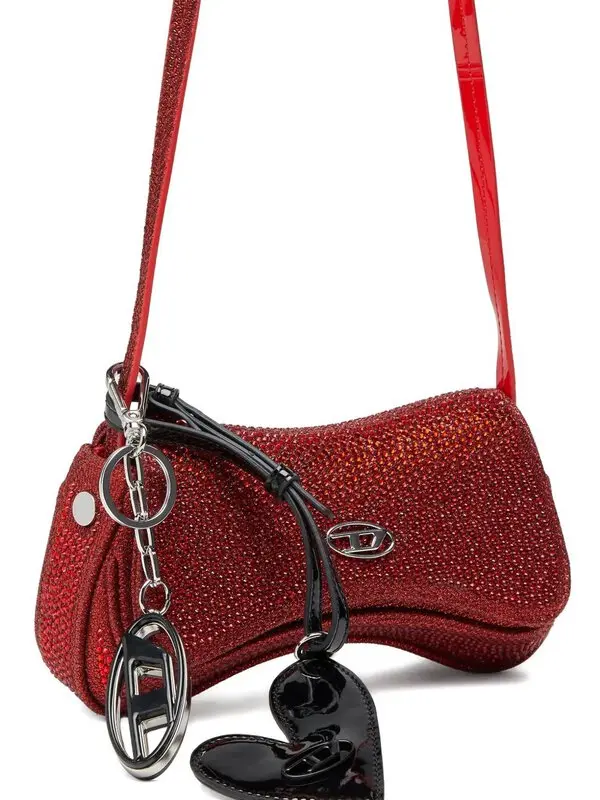 DIESEL® Play-mini Crossbody Bag Embellished Lurex - Red
