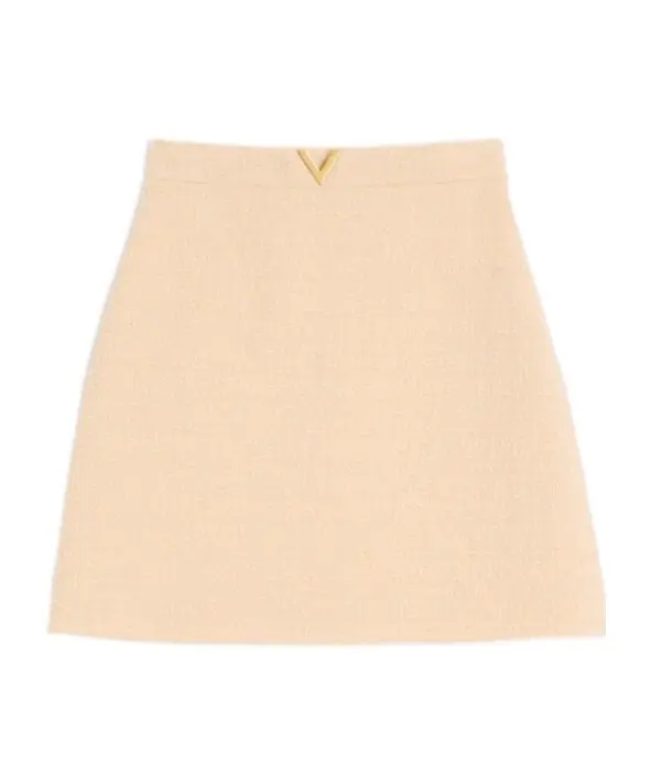 Valentino Garavani Logo Plaque Mini Skirt - Birch