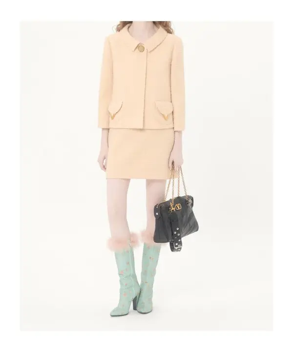 Valentino Garavani Logo Plaque Mini Skirt - Birch