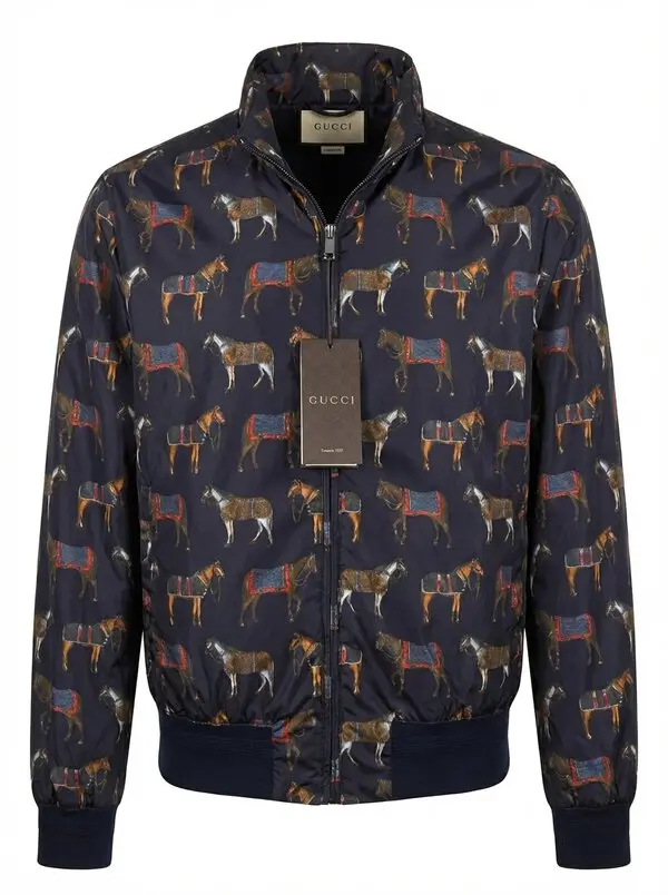 Gucci Long-sleeved Zip-up Printed Jacket