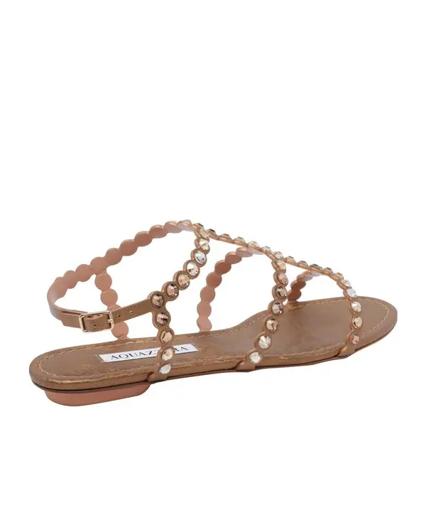 AQUAZZURA Embellished Flat Sandals