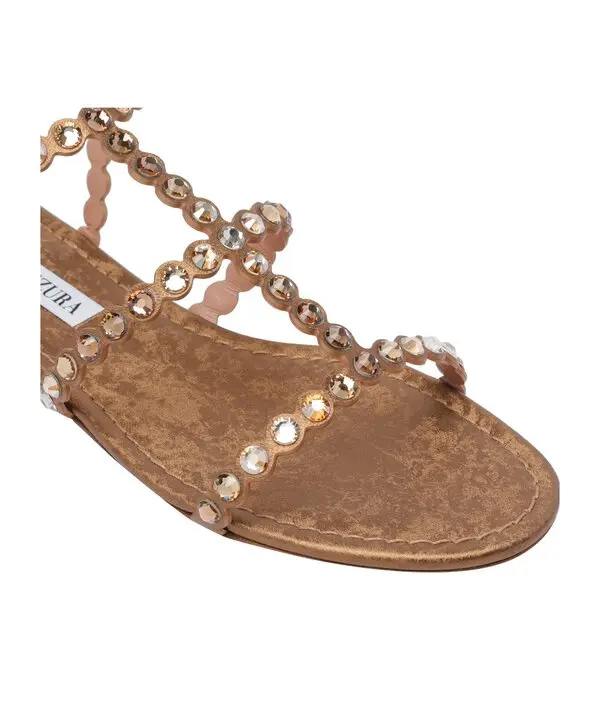 AQUAZZURA Embellished Flat Sandals