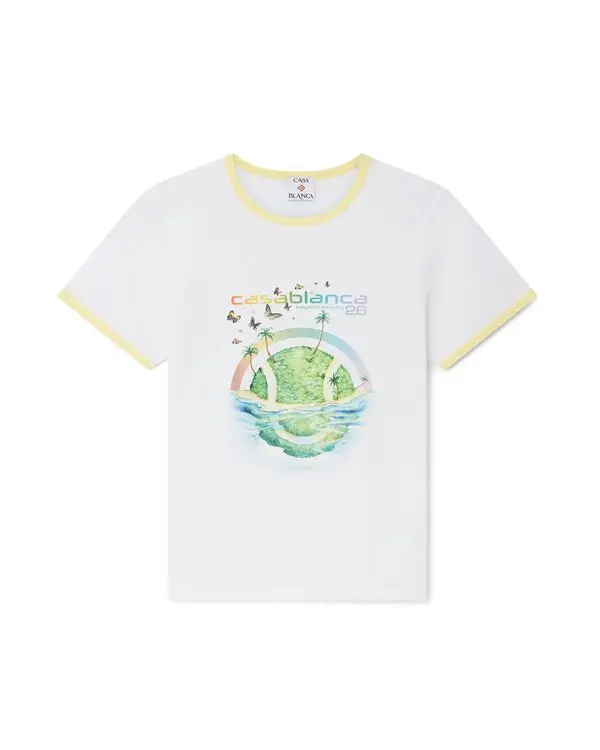 Casablanca Longline Ringer Graphic T-shirt - White