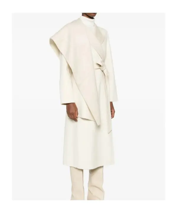 P.a.r.o.s.h Belted Wool Coat With Scarf Detail