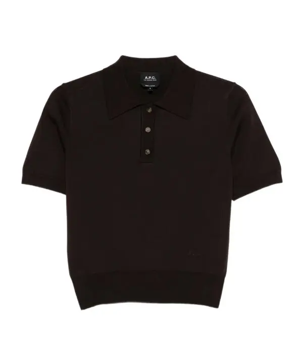 A.p.c. Half-button Polo Shirt With Short Sleeves
