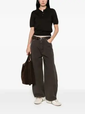 A.p.c. Half-button Polo Shirt With Short Sleeves