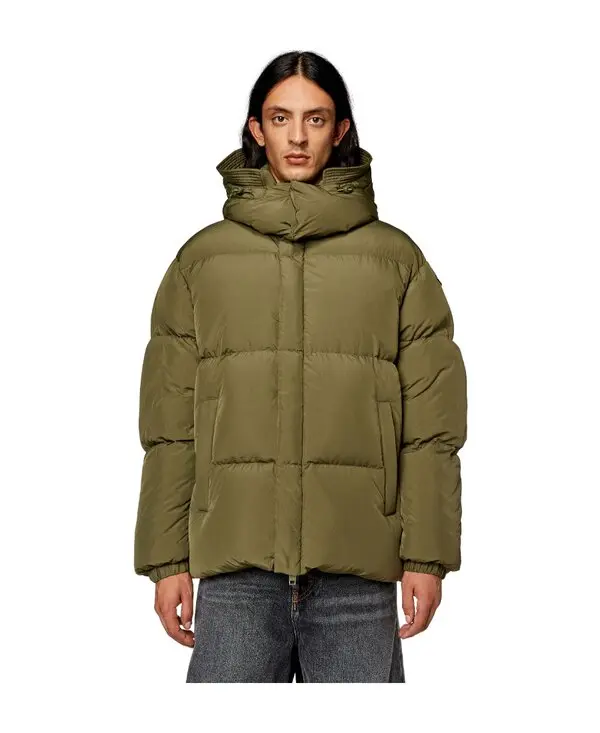 DIESEL® Hooded Zip-up Padded Jacket - Green