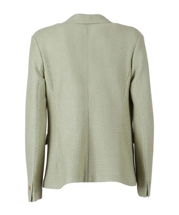 CIRCOLO 1901 Single-breasted Knitted Cotton Blazer - Gray