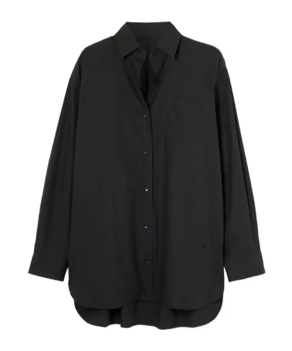 AGOLDE Maria Mcmanus Oversized Organic Cotton-poplin Shirt - Black