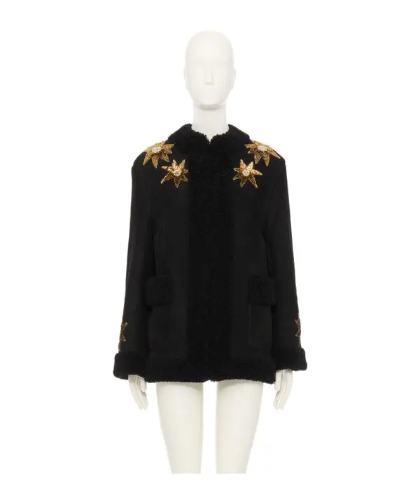 Valentino Garavani Long Sleeve Leather Jacket - Black