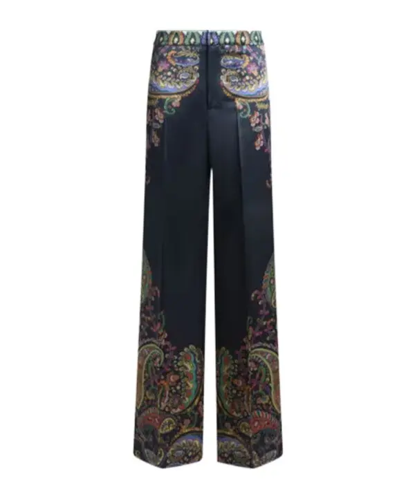 Etro Paisley Print Wide-leg Trousers - Green