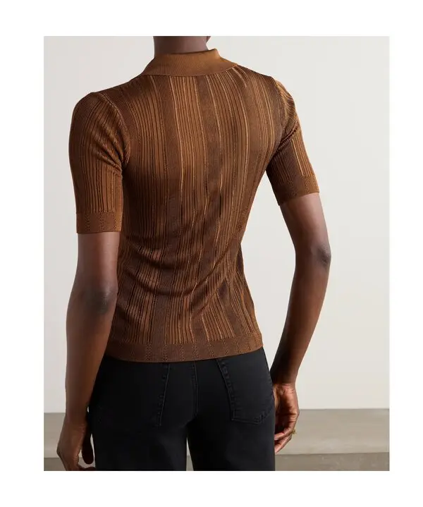 FRAME Ribbed Knit Polo Shirt