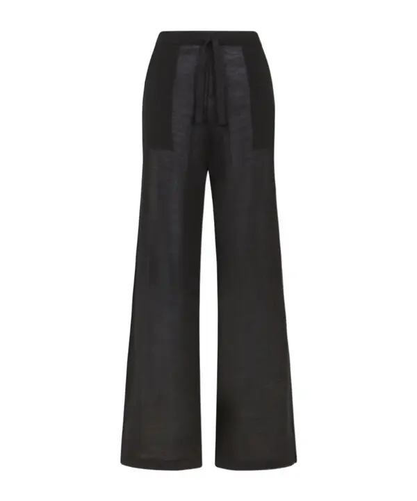P.a.r.o.s.h Wide-leg Drawstring Trousers - Black