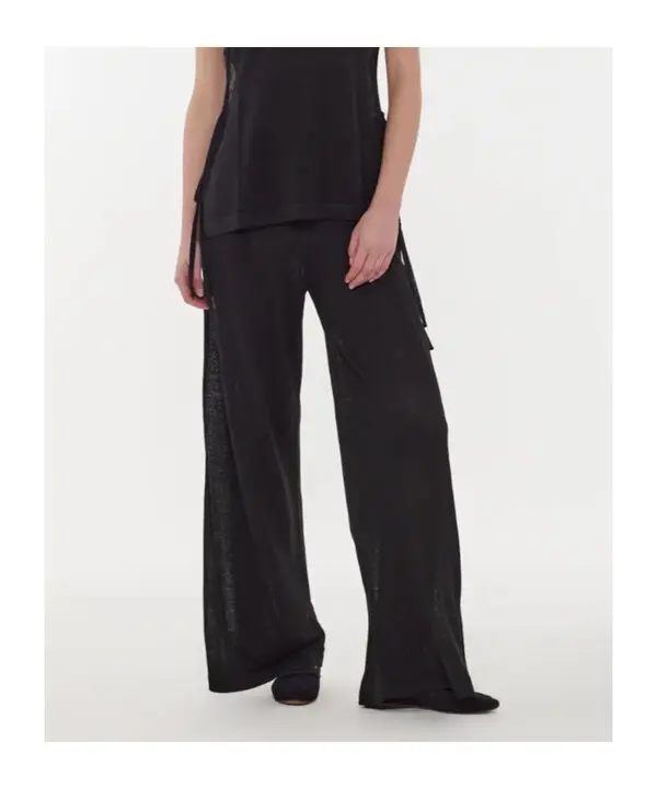 P.a.r.o.s.h Wide-leg Drawstring Trousers - Black