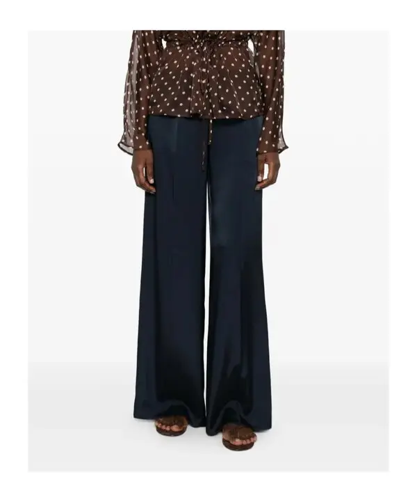 P.a.r.o.s.h Wide Leg Palazzo Pants With Elastic Waistband