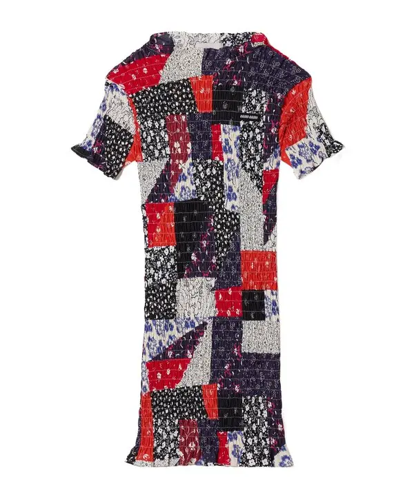 Miu Miu Patchwork Poplin Mini-dress - Black