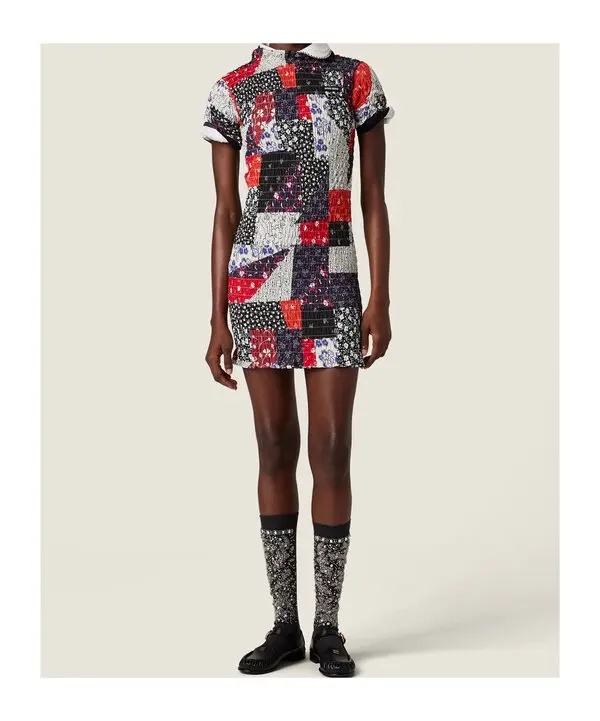 Miu Miu Patchwork Poplin Mini-dress
