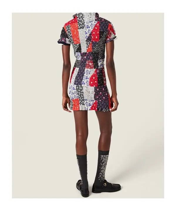 Miu Miu Patchwork Poplin Mini-dress