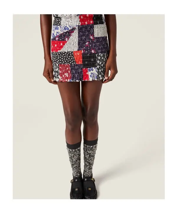 Miu Miu Patchwork Poplin Mini-dress