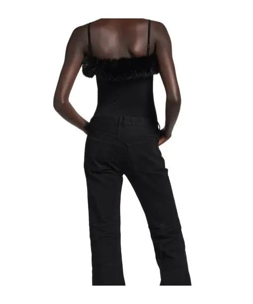 Balenciaga Fur Trimmed Strappy Top