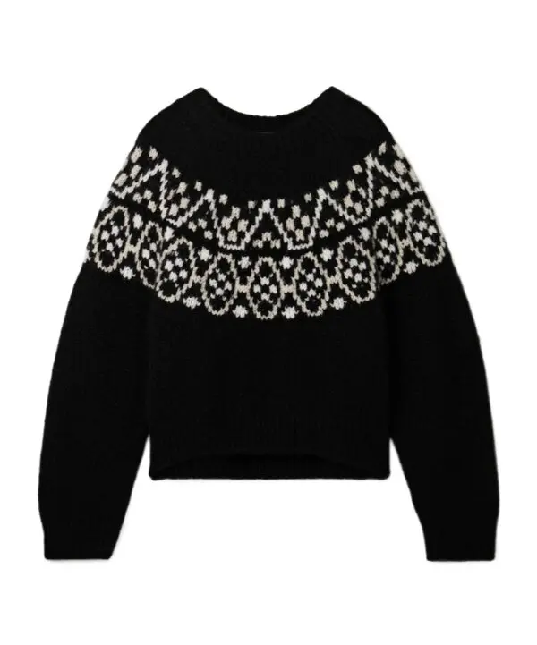 NILI LOTAN Chrissy Fair Isle Jacquard-knit Sweater - Black