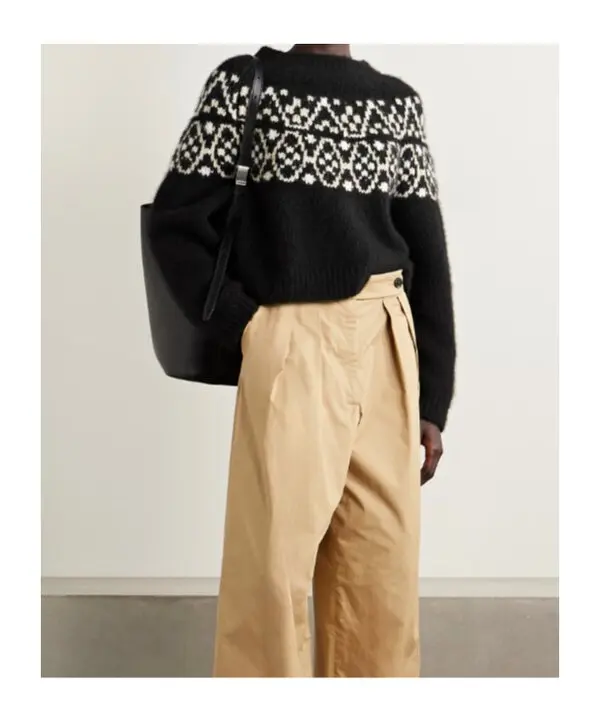 NILI LOTAN Chrissy Fair Isle Jacquard-knit Sweater - Black