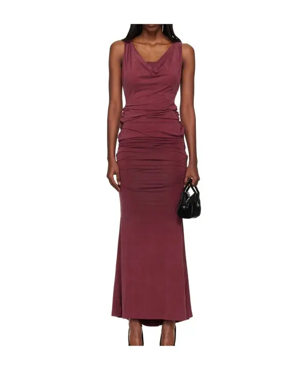 VIVIENNE WESTWOOD Cowl Neck Maxi Dress - Brick