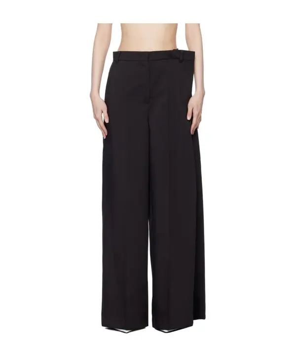 PUSHBUTTON Side-folded Wide-leg Casual Pants
