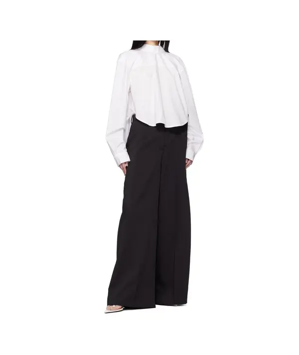 PUSHBUTTON Side-folded Wide-leg Casual Pants