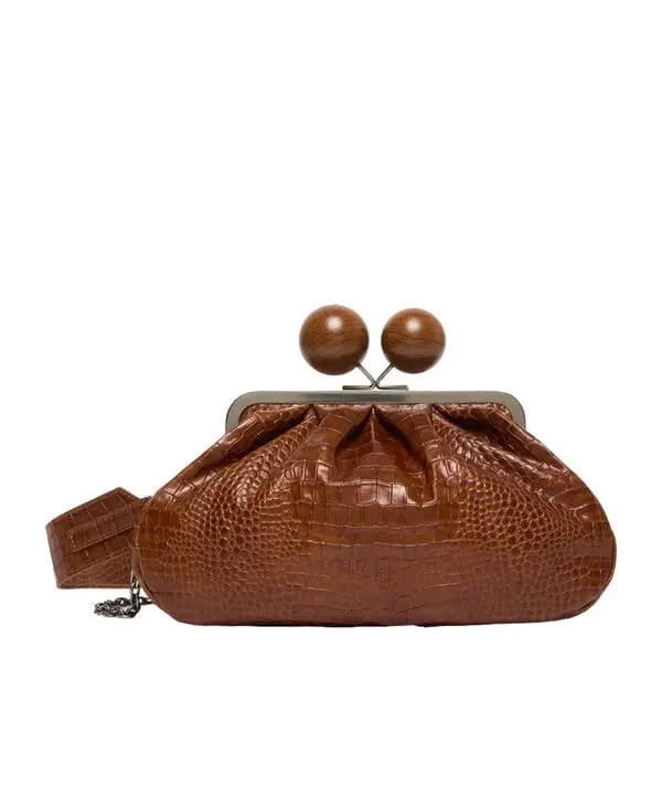 Max Mara Kisslock Clutch Bag - Reddish Brown