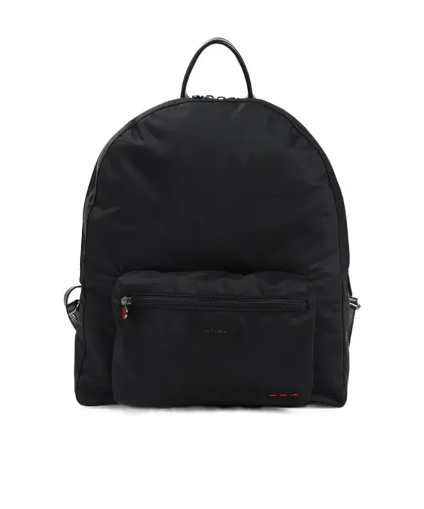 Kiton Logo Lettering Zipped Backpack - Black