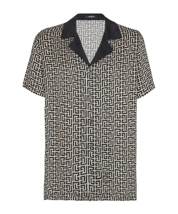 Balmain Pb Monogram Buttoned Shirt - Black