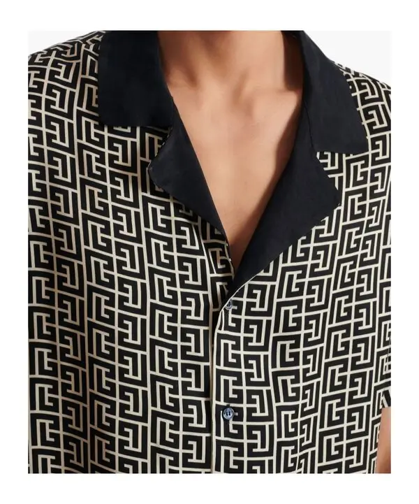 Balmain Pb Monogram Buttoned Shirt - Black