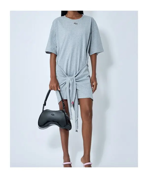 DIESEL® D-eivor Dress With Self-tie Detail - Light Grey