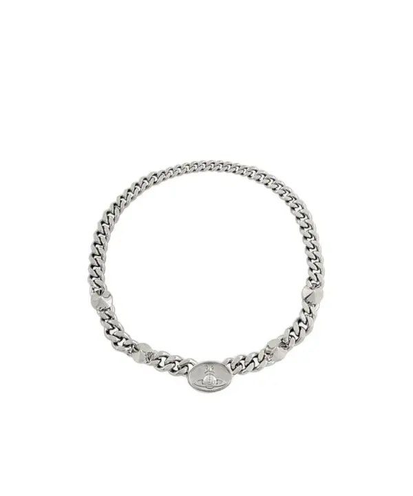 VIVIENNE WESTWOOD Manchester Orb-detail Chain Necklace - Platinum Color