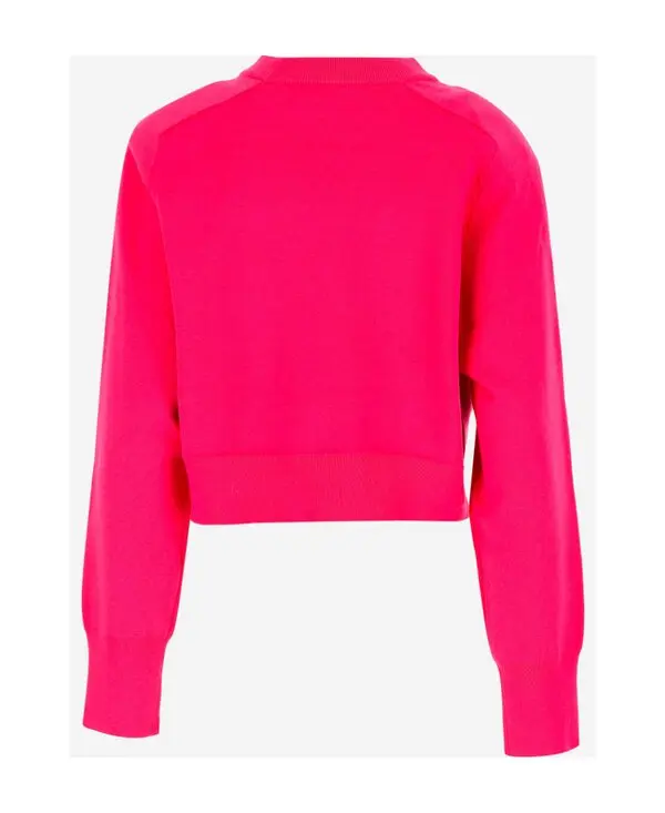 ROTATE BY BIRGER CHRISTENSEN Logo Embellished Cropped Sweatshirt - Pink