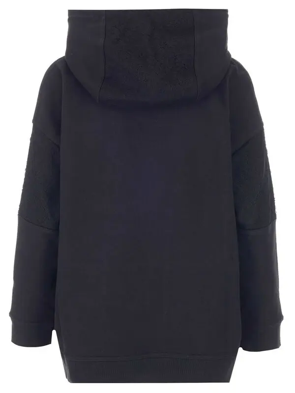 Valentino Garavani Logo Print Lace Insert Hoodie