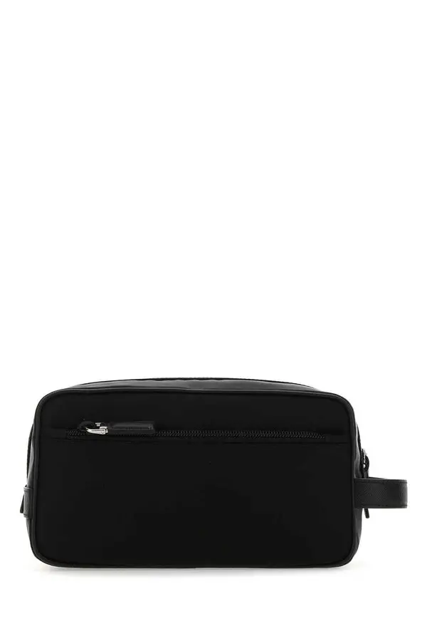 Prada Re-nylon And Saffiano Leather Travel Pouch - Black