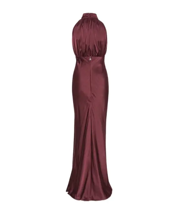 ROTATE BY BIRGER CHRISTENSEN Sleeveless Halterneck Ruched Dress