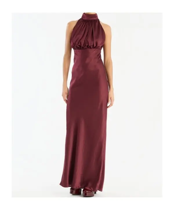 ROTATE BY BIRGER CHRISTENSEN Sleeveless Halterneck Ruched Dress