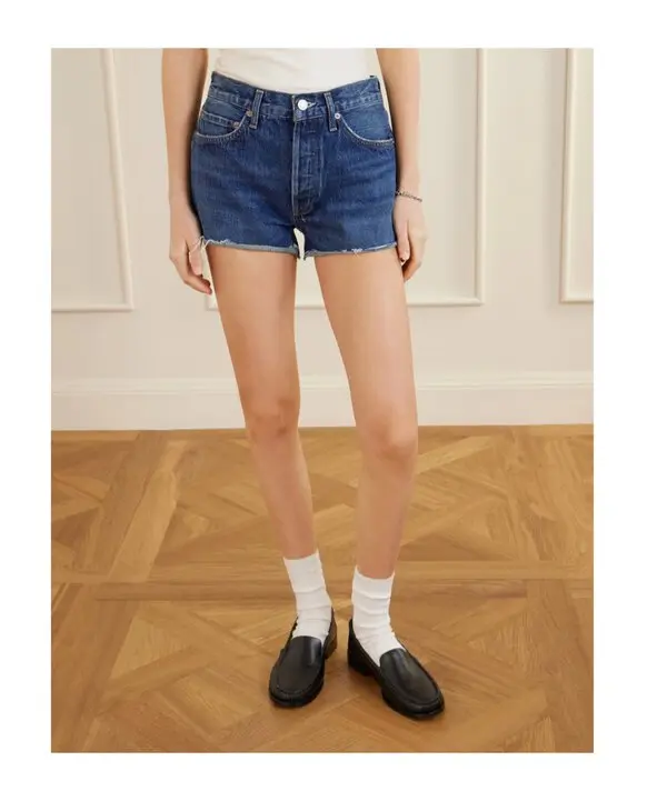 AGOLDE Parker Frayed Denim Shorts