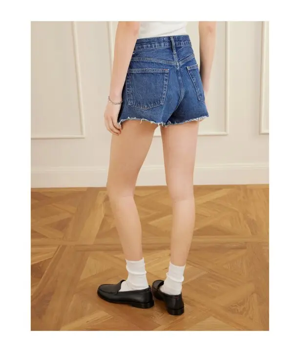 AGOLDE Parker Frayed Denim Shorts