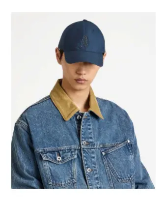 J.W.ANDERSON Curved Peak Cap With Embroidered Logo - Dark Blue
