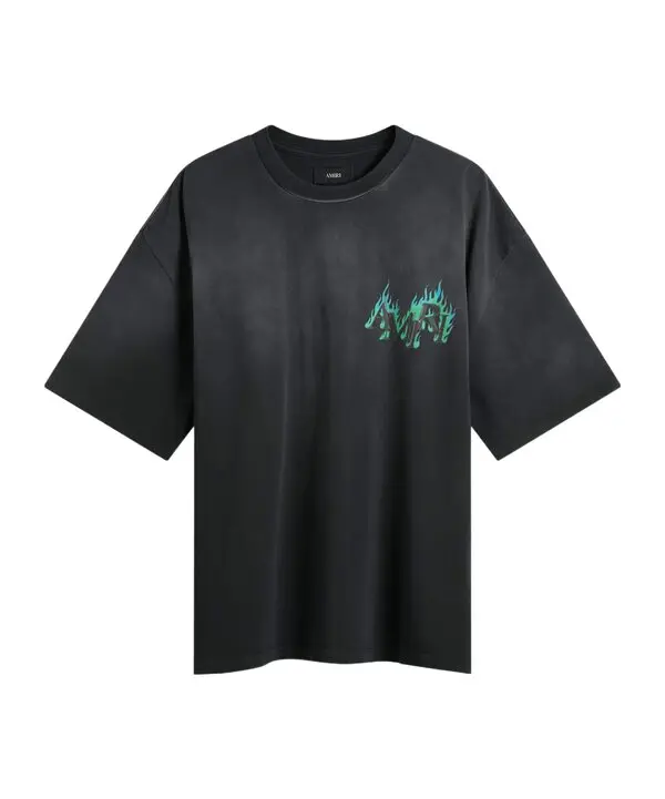 Amiri Logo Flames Crewneck T-shirt - Black