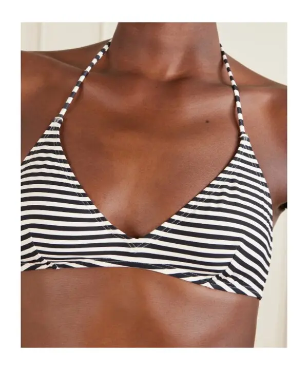 NILI LOTAN Striped Triangle Bikini Top